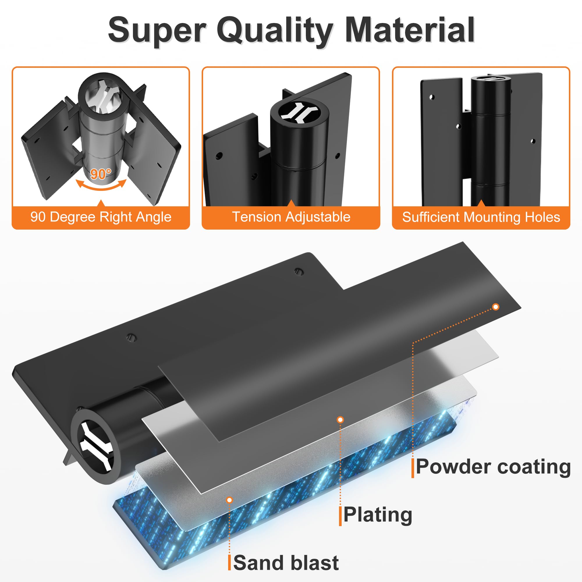 Snapklik.com : SKYSEN 4 Pair 5-3/4" Self Closing Gate Hinges, Aluminum ...