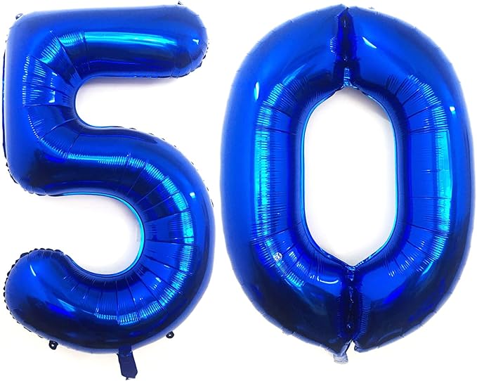 Amazon.com: 40 Inch Navy Blue 50 Number Balloons Giant Jumbo Huge 50 ...