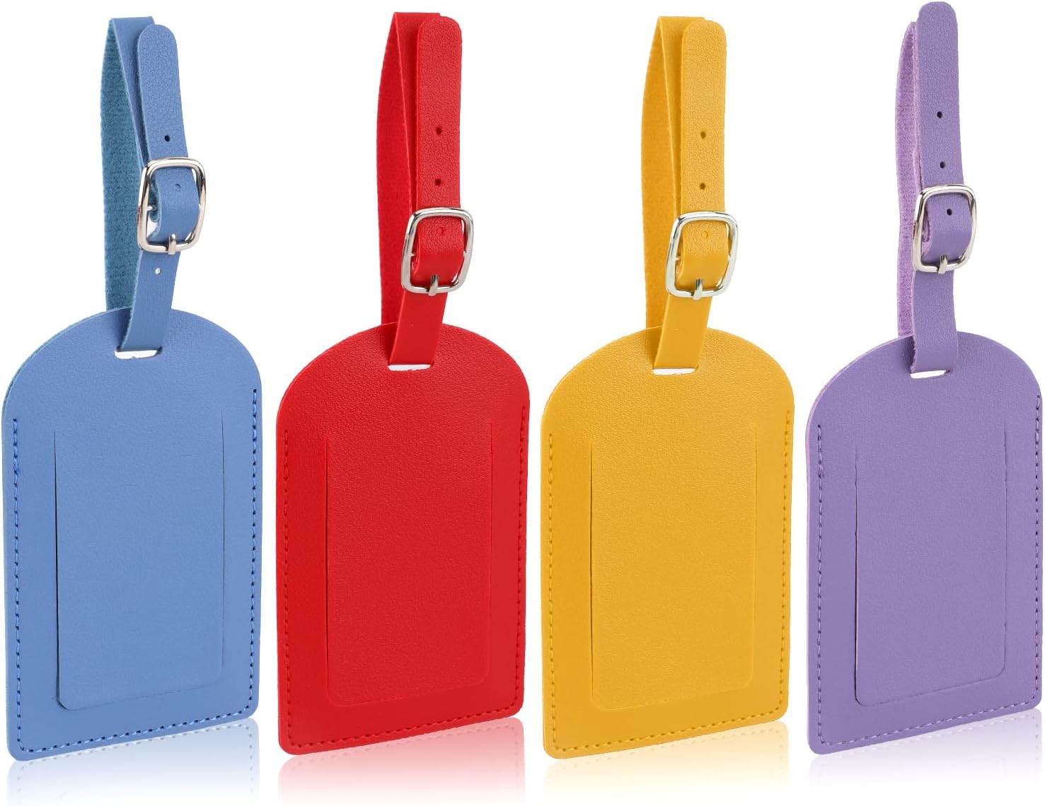 Amazon.com: 4pcs Leather Luggage Tag, Suitcase Tags Identifiers Luggage Labels Tags with ...