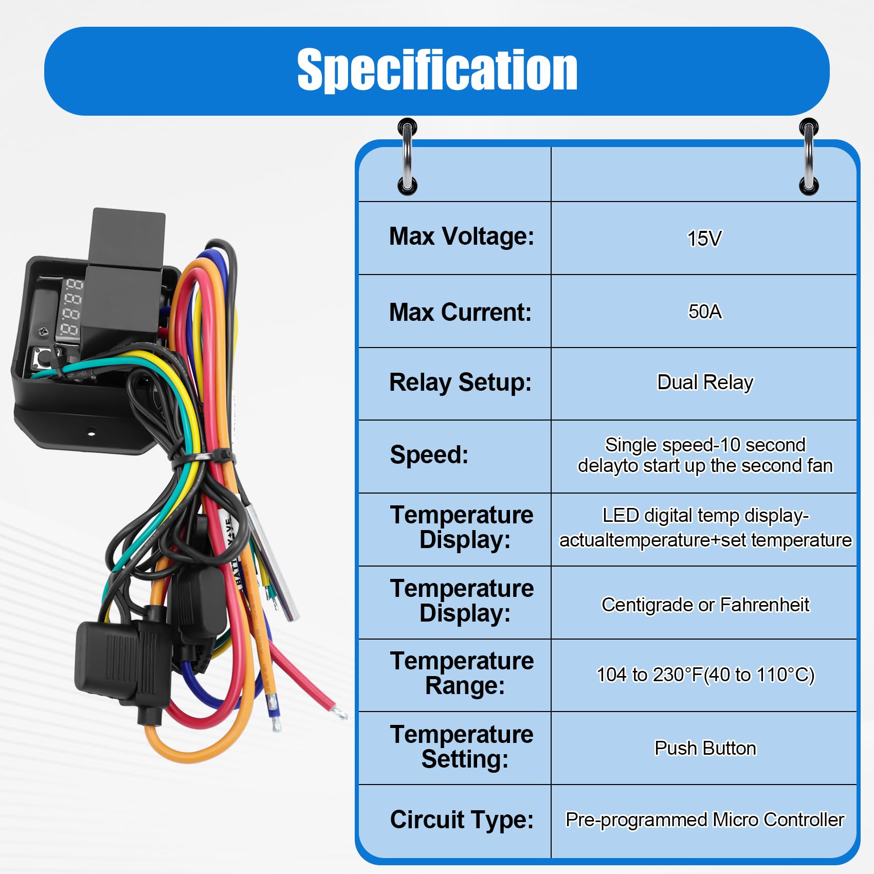 Snapklik.com : EXMIATOV Digital Radiator Fans Controller Swith,12V And ...