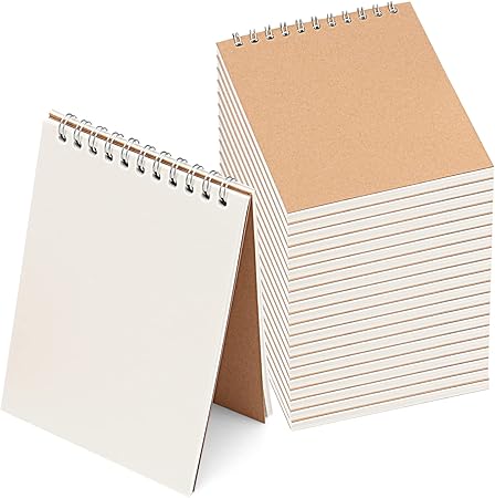 Amazon.com: HEIHAK 25 Pack A6 Sketch Notebooks, 120 Pages 60 Sheets Top Spiral Bound Pocket ...