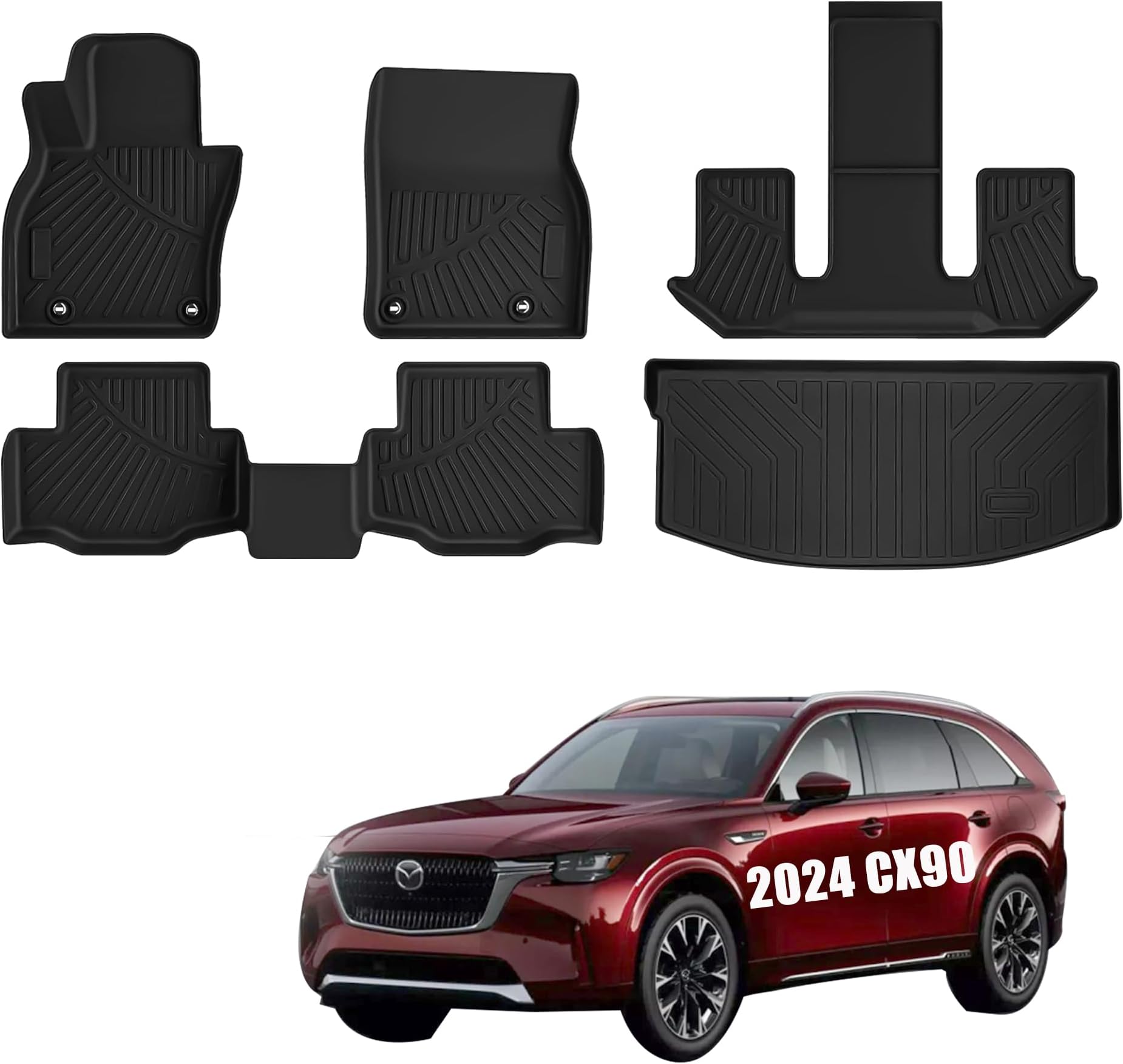 Amazon.com: Naibeve Floor Mats for 2024 Mazda CX-90(6&7 Passengers ...
