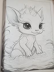 Fantasy Creatures Coloring Book: Kawaii coloring book with cute fantasy ...