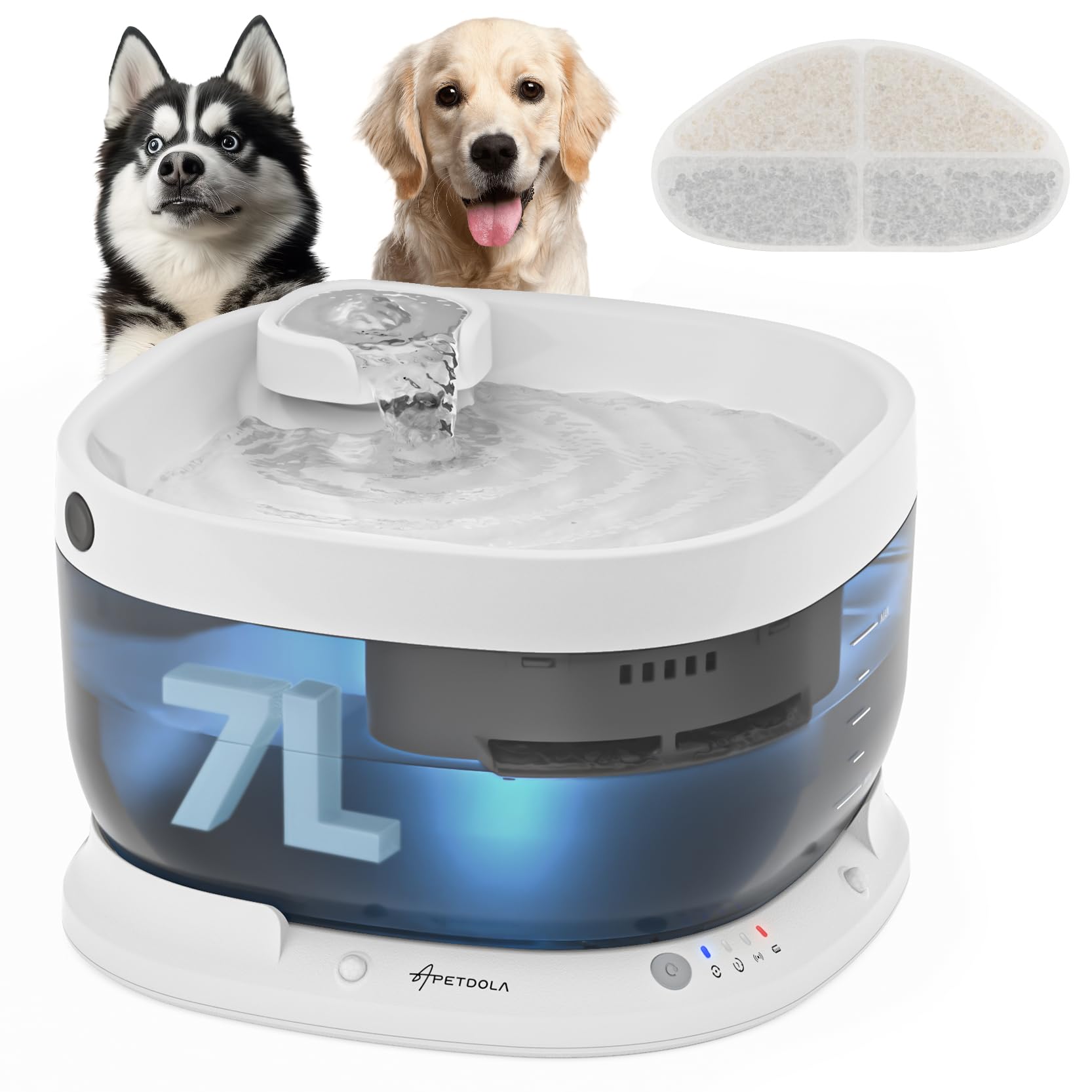 Amazon.com : APD APETDOLA Wireless Dog Water Fountain, Battery Operated ...