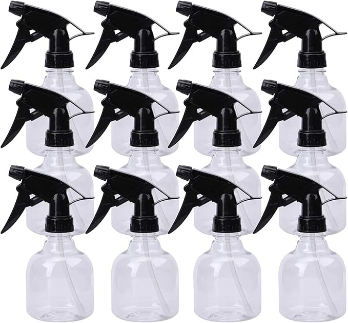 Amazon.com: Bekith 12 Pack 8 Oz Empty Plastic Spray Bottle with Black ...