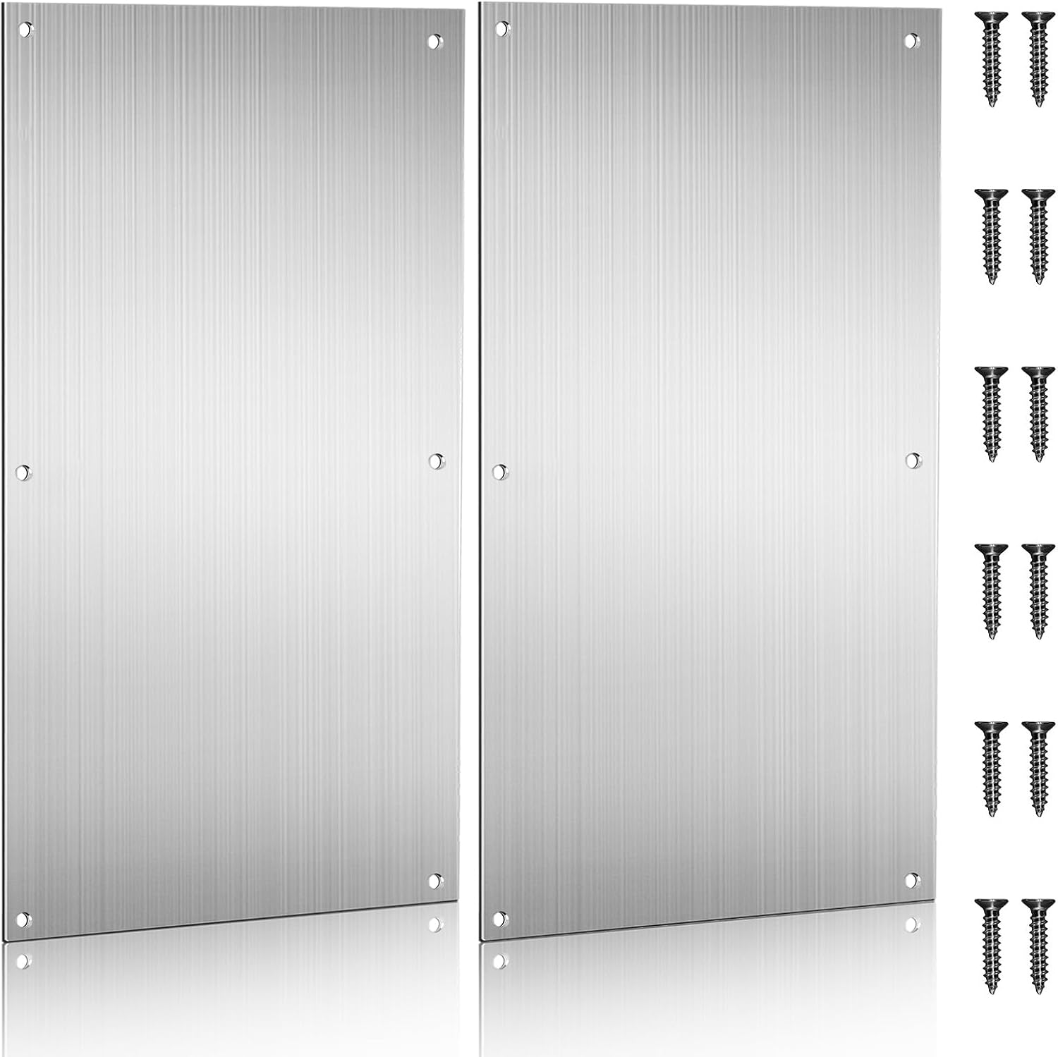 XEQWZVFR 2Pcs Push Door Plate 16x8 Stainless Steel Door Push Plate Door ...