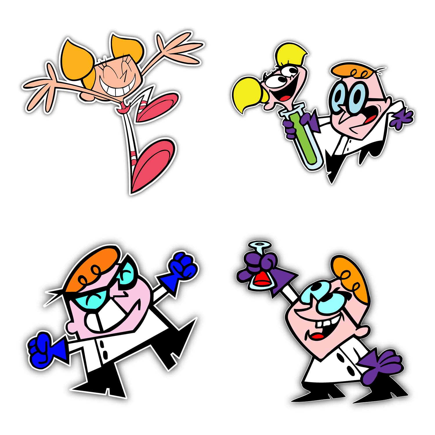 Dexters Laboratory Cartoon Graphics Bumper Sticker Decal Set Of 4 ...
