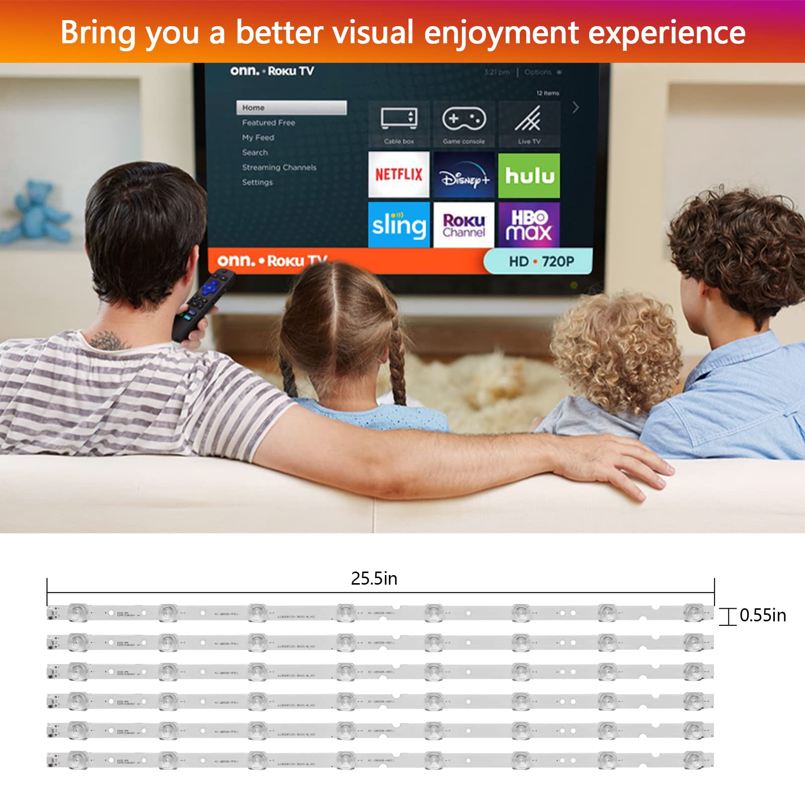 QzayDrea 6pcs LED Strips Set fit for TCL TV,Backlight Replacement for ...