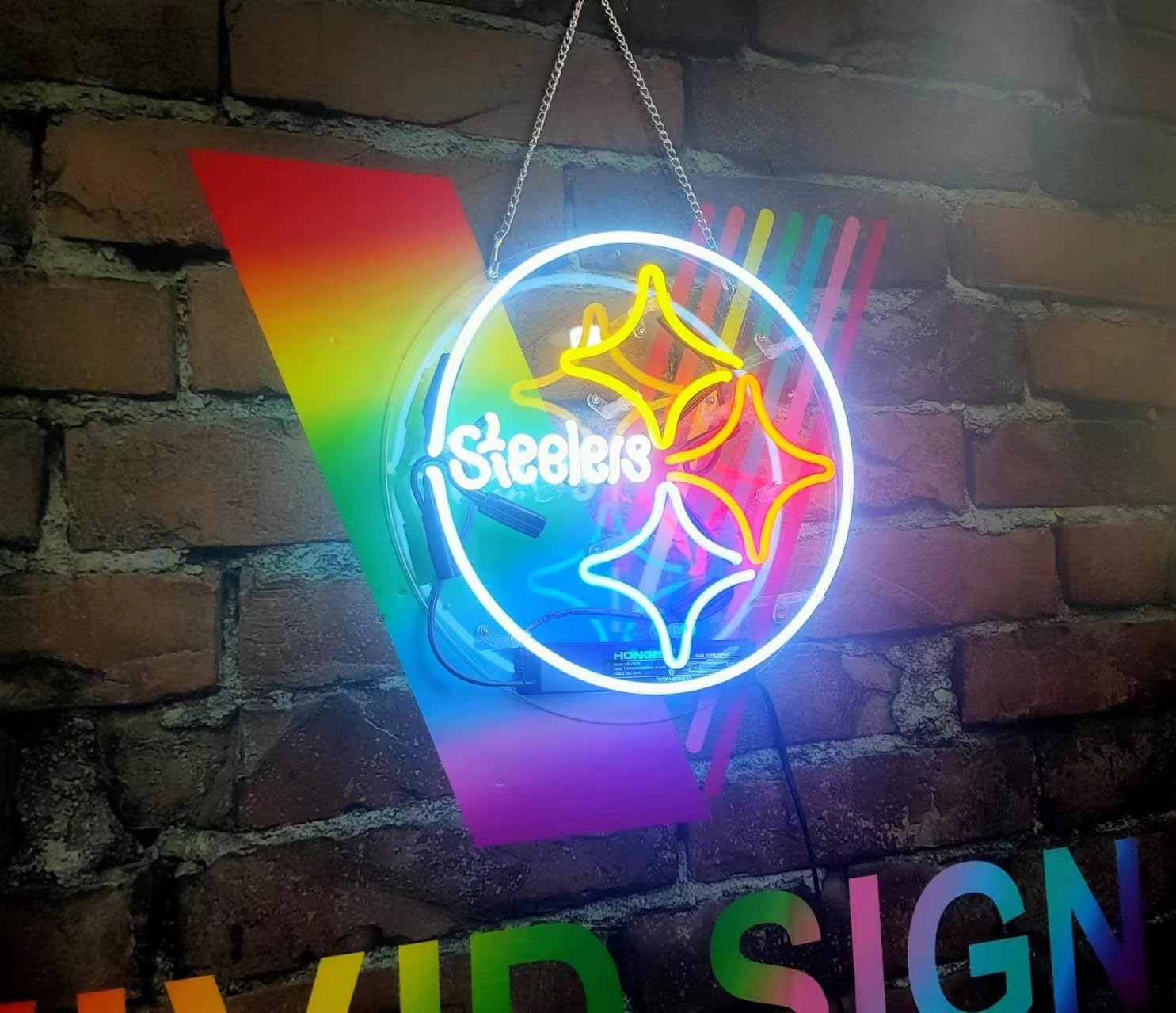 Pittsburgh Steelers Neon Logo Queen Sense 12"x12" Pittsburghs Sports