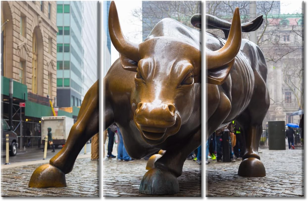 Amazon.com: TUMOVO New York Landmark Charging Wall Street Bull Wall ...