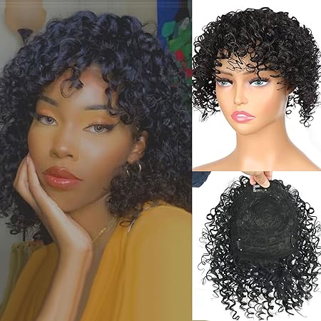 Amazon.com : Afrio Kinky Curly Hair Toppers for Women Ombre Brown Top ...