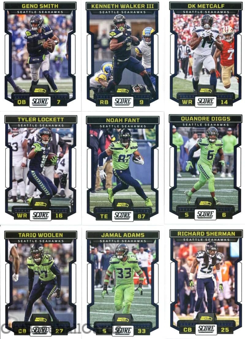 Amazon.com: 2023 Score Veteran Seattle Seahawks Team Set of 9 Cards ...