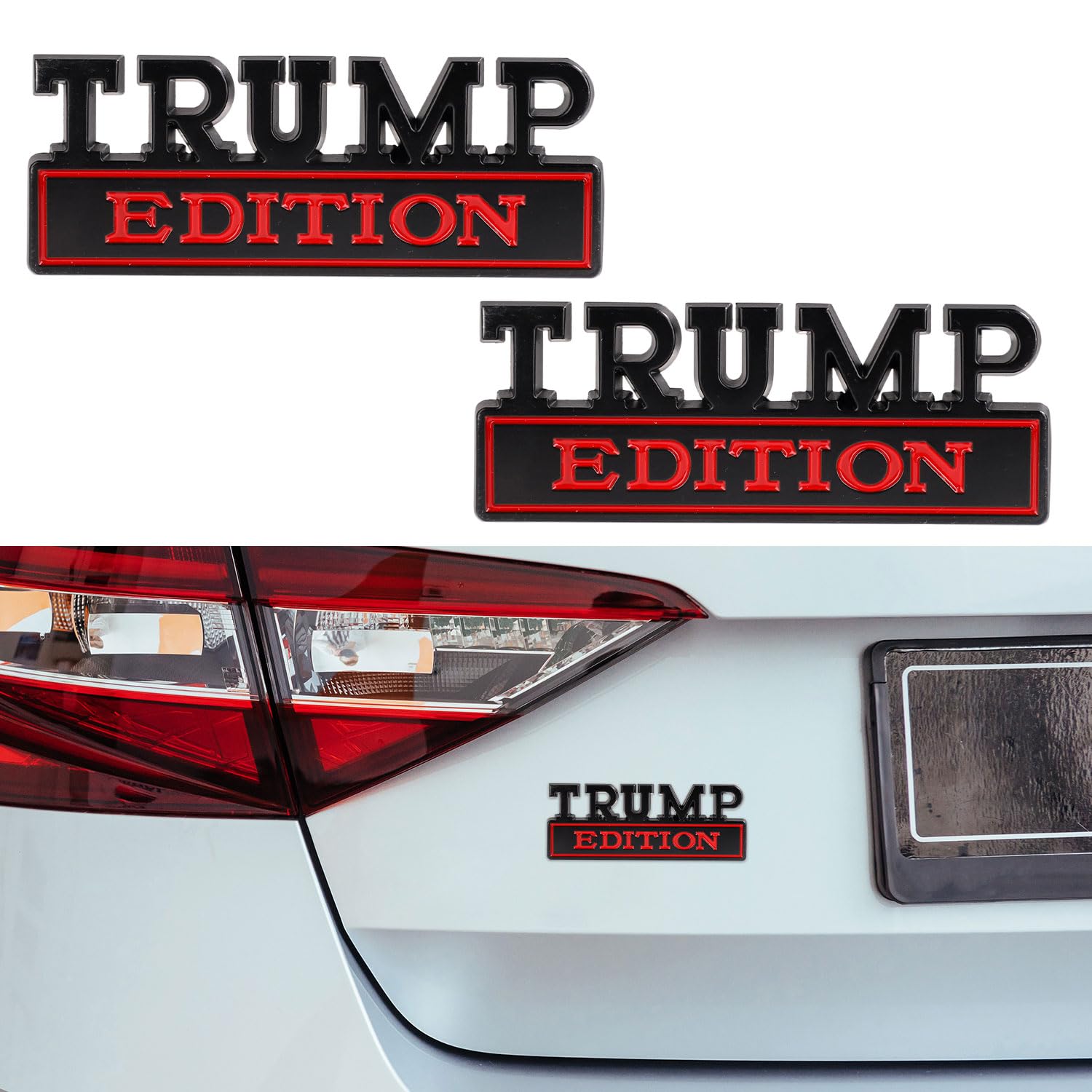 Amazon.com: 2pcs Trump Edition Car Emblem, Metal Trump Car Badge Donald ...