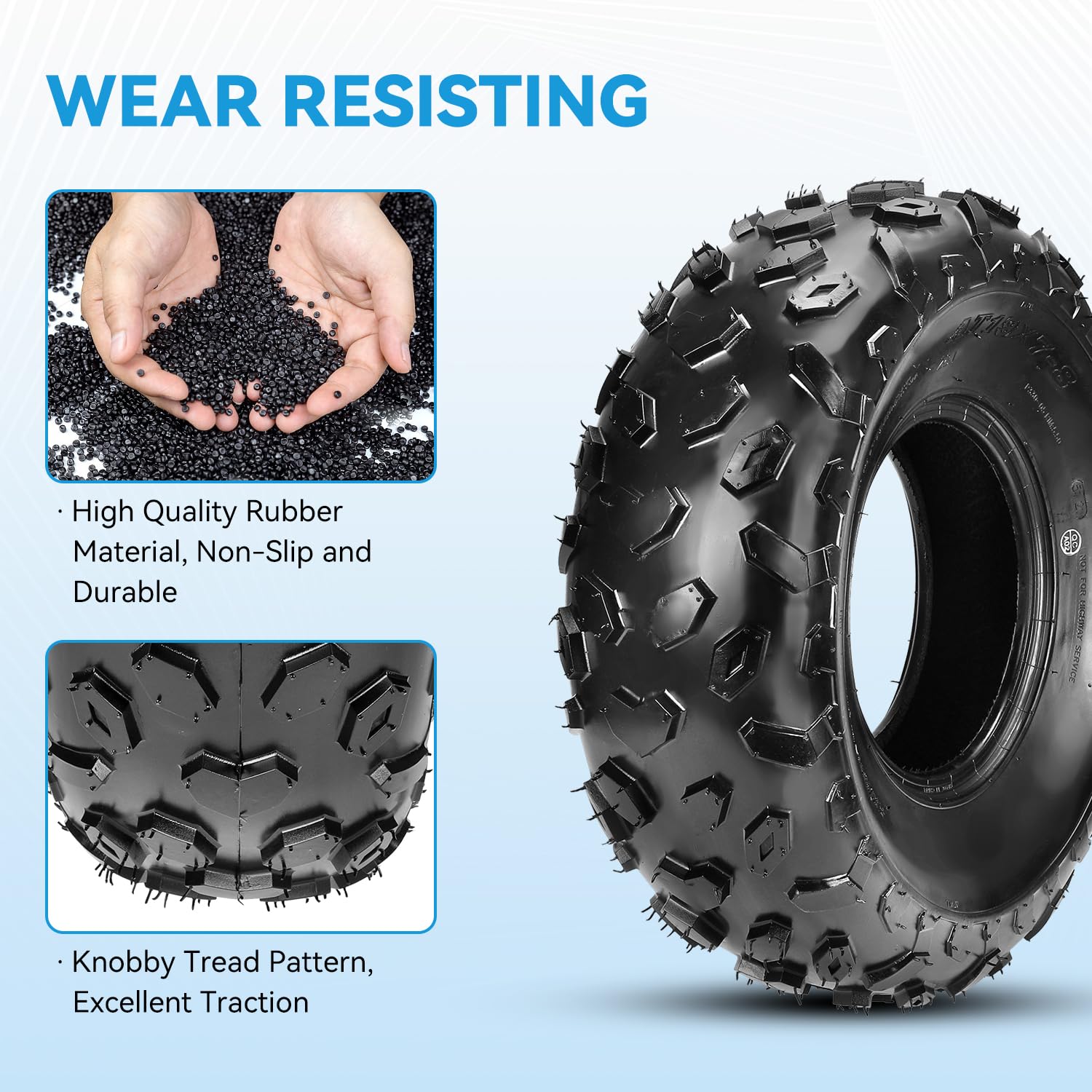 And Rims 19x7-8 Knobby Tires For Mini Bikes & ATVs (Fits Coleman, Baja ...