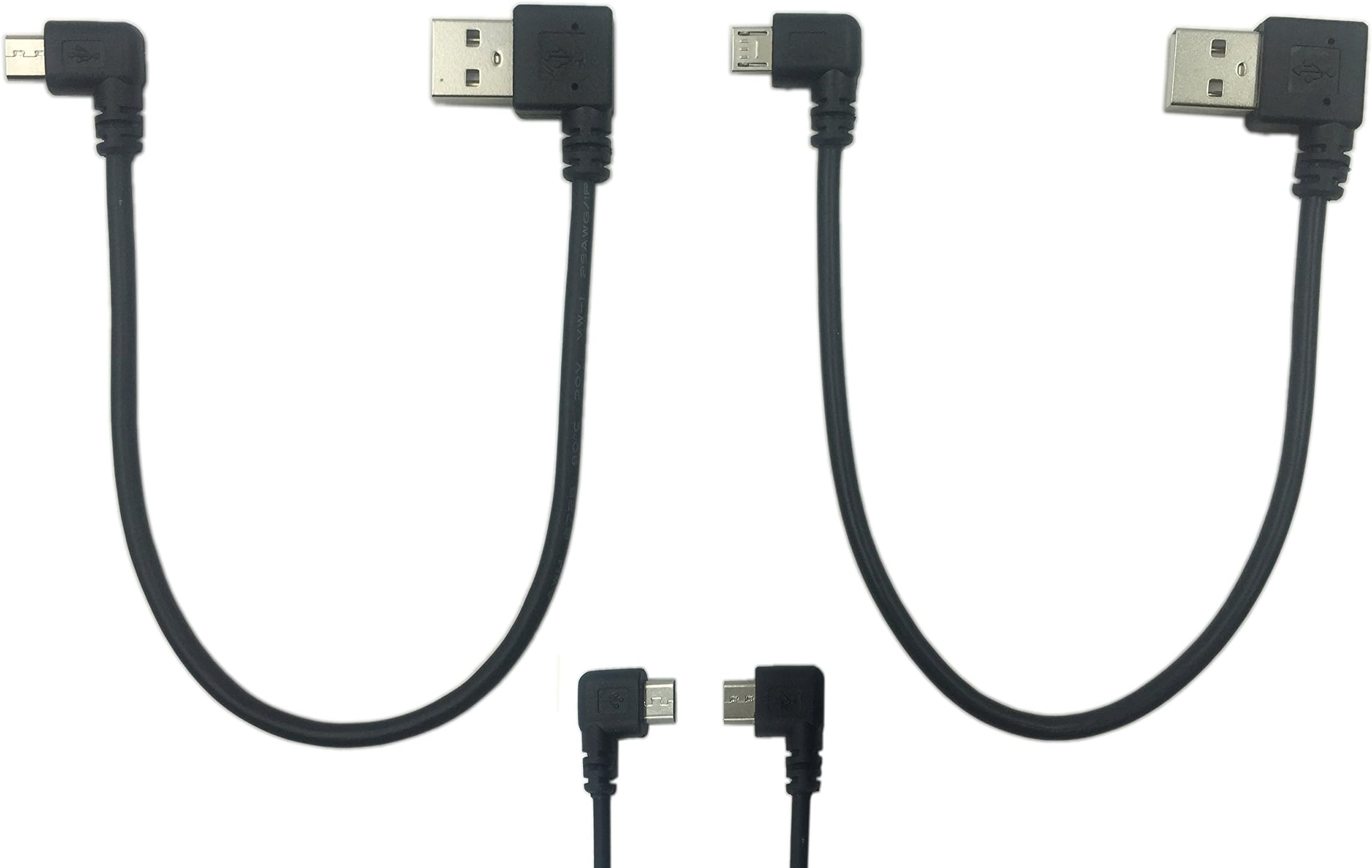 Amazon.com: CERRXIAN 9Inch Micro USB Cable Combo Left & Right Angle ...