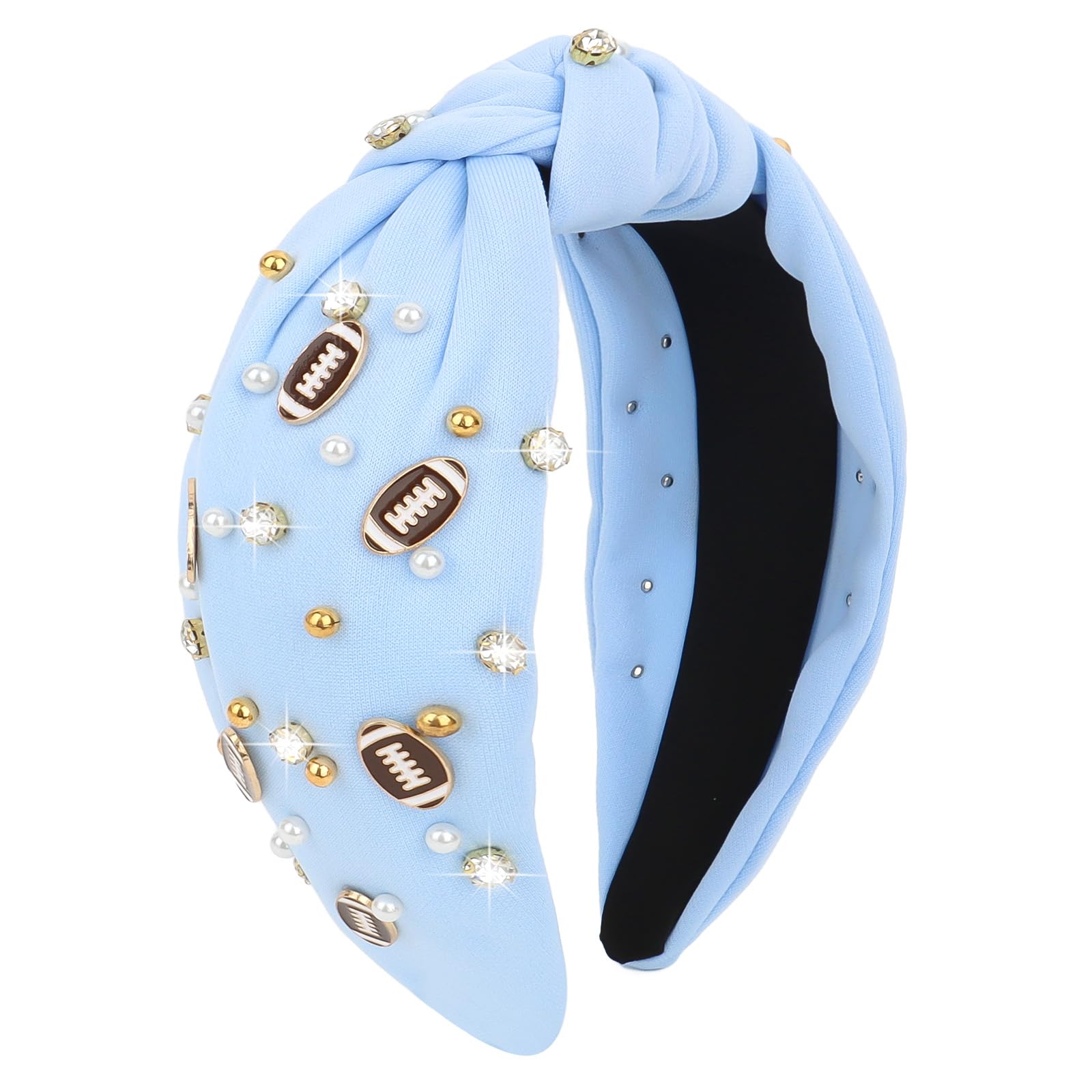 Amazon.com : Casoty Blue Football Headband for Women, Football Knotted ...
