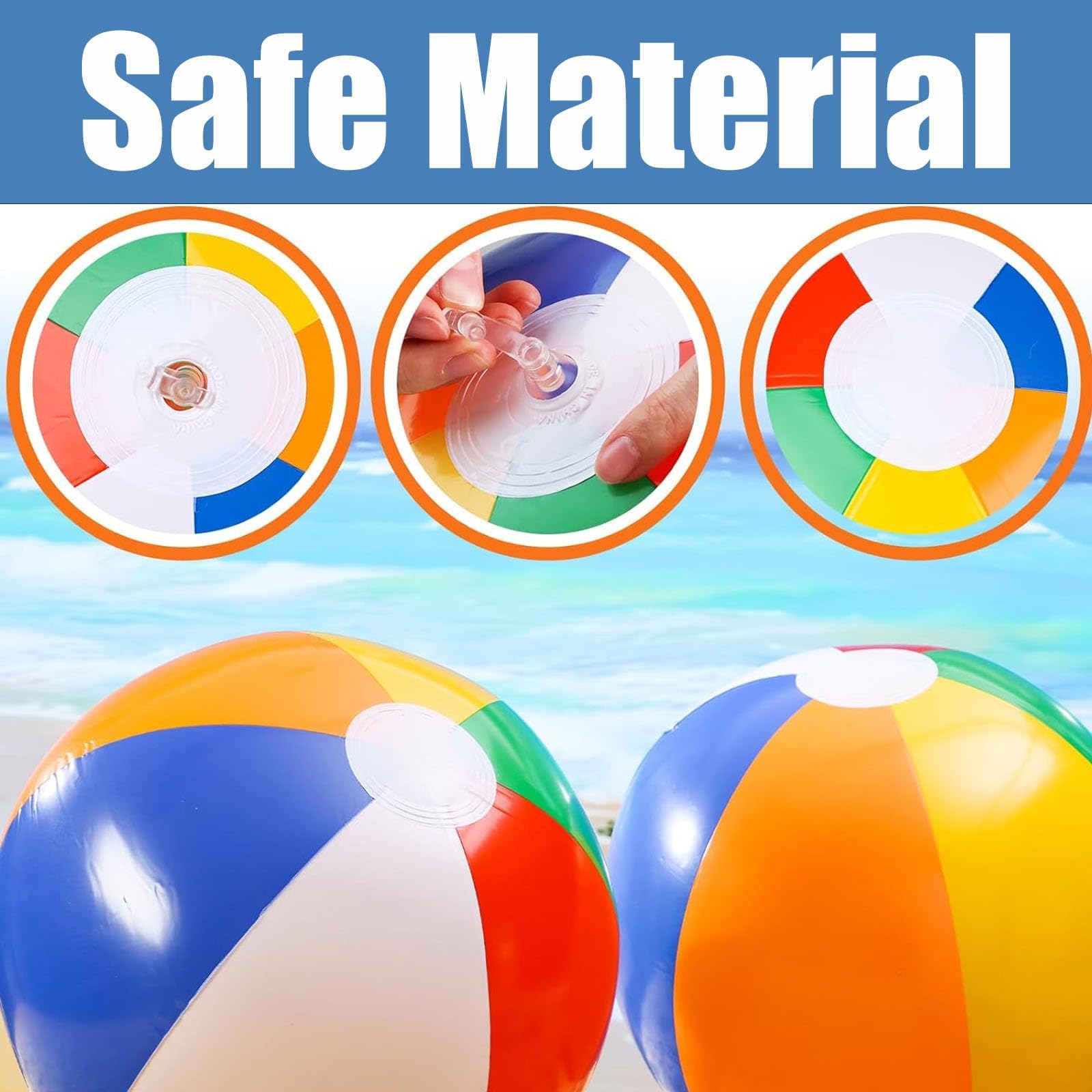 6Pcs Beach Ball, Pool Inflatables, Beach Balls Inflatable, Inflatable ...