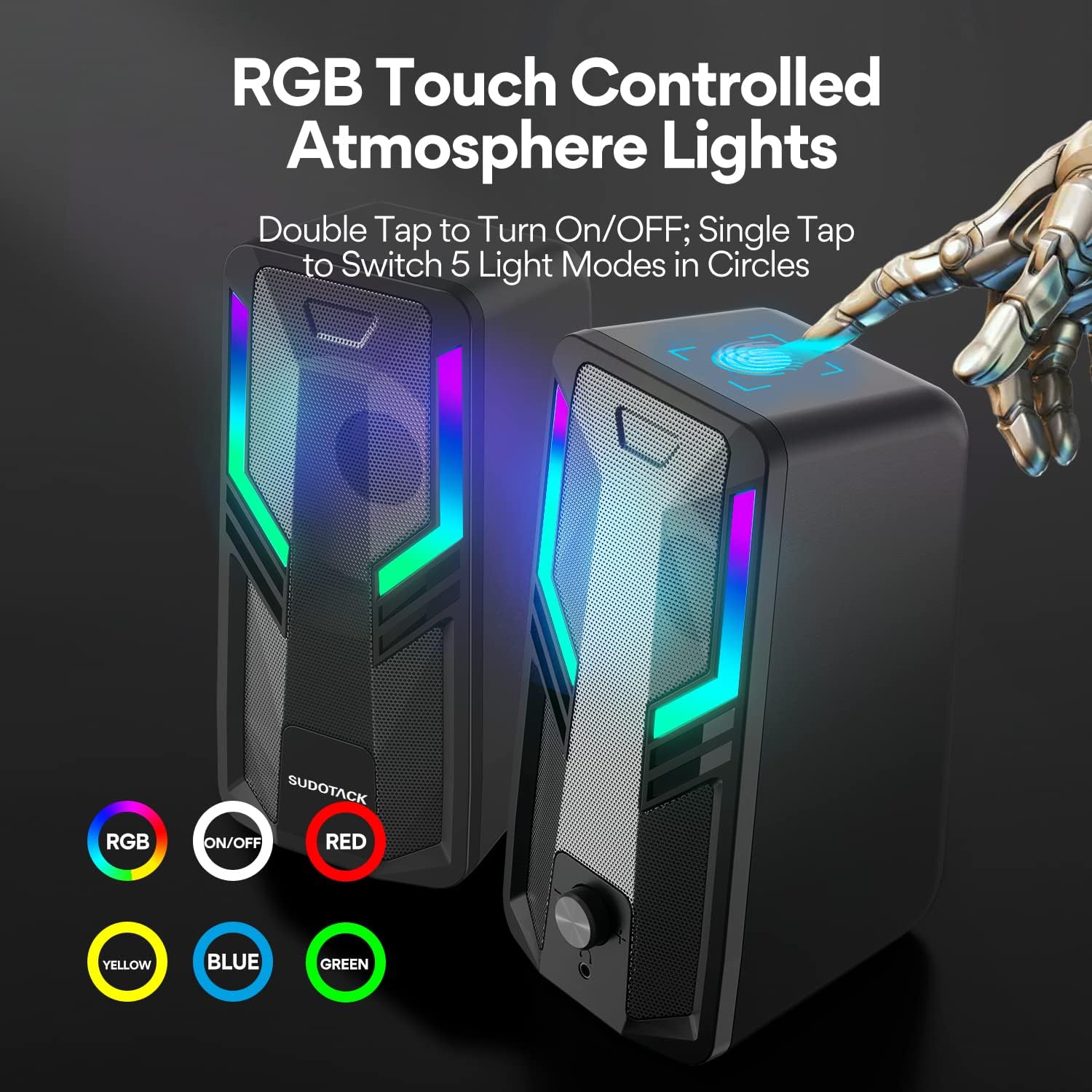 Buy SUDOTACK Gaming Computer Speakers, 10W USB-Powered Stereo ...