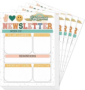 Amazon.com: Whaline Groovy Boho Theme Classroom Newsletter Templates ...