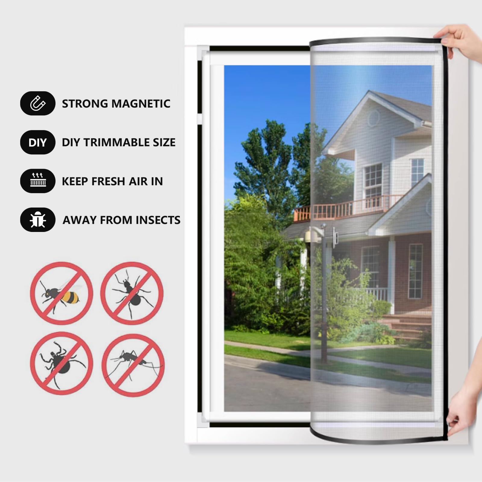 Snapklik.com : Magnetic Window Screen-DIY Adjustable Window Screen Anti ...