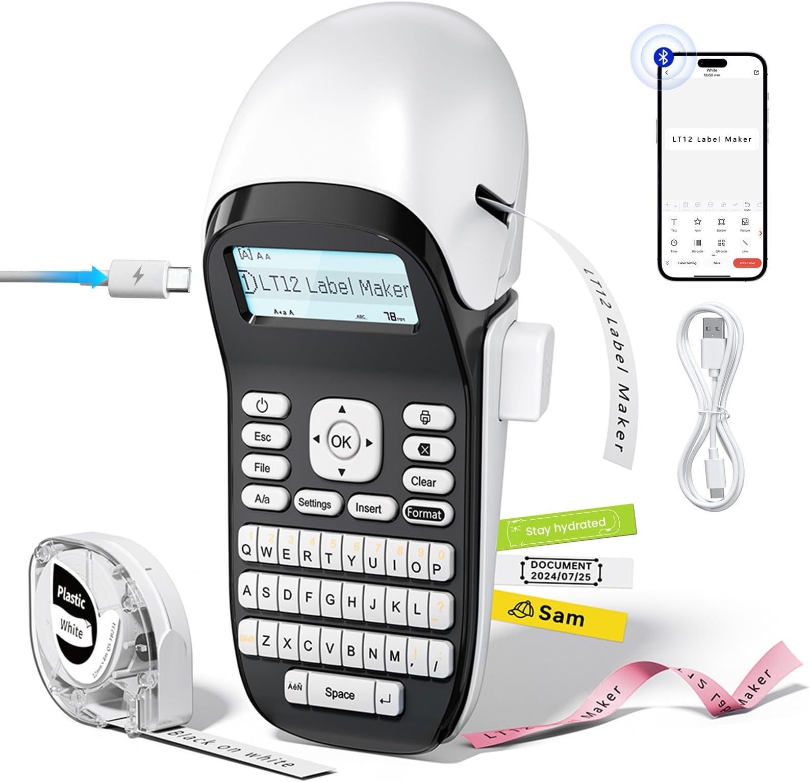 Amazon.com : SKRFORM Label Maker Machine with Tape, D11 pro Bluetooth ...