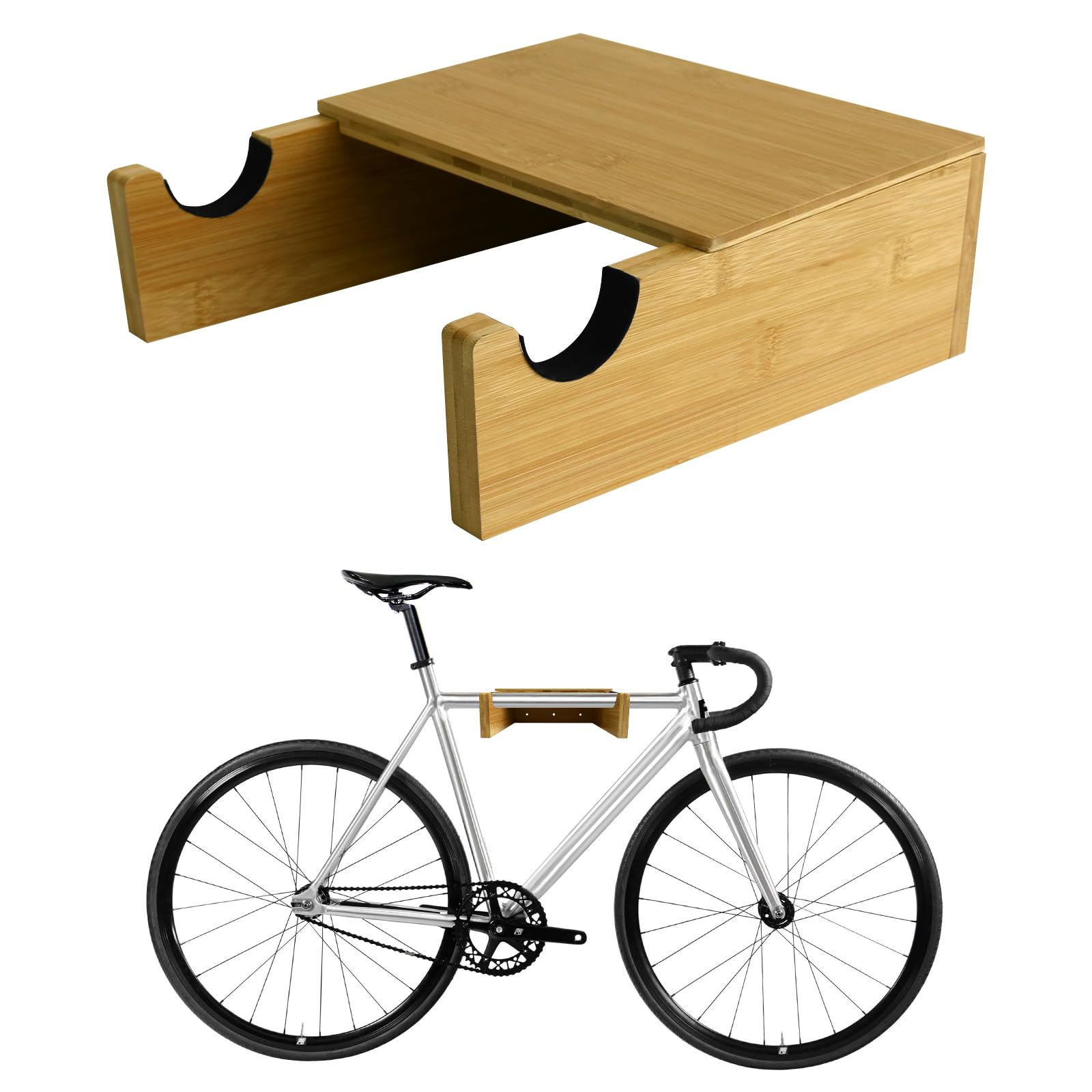 Amazon.com: Liuceny Wooden Bike Wall Mount - Indoor Bicycle Rack ...
