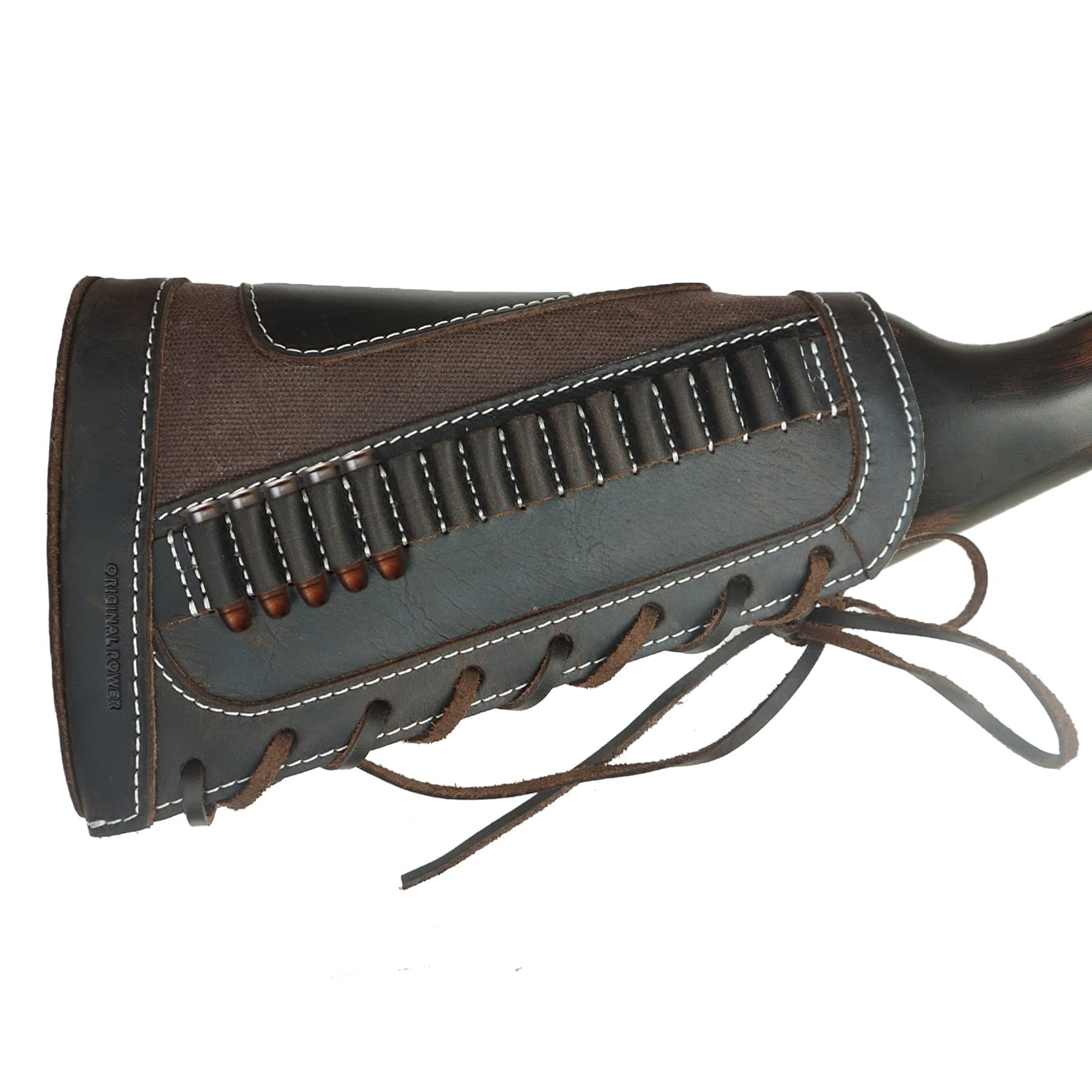Buy Leather Buttstock Ammo Holder for.22, .22LR, .22MAG,.17 hmr ...