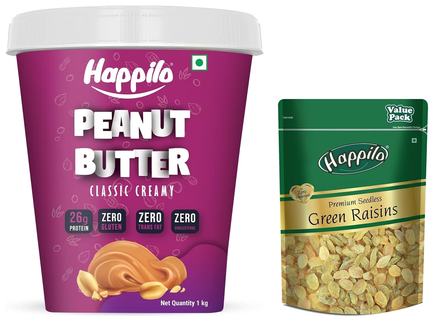 Happilo Classic Peanut Butter Creamy 1kg, Roasted Peanuts & Happilo ...
