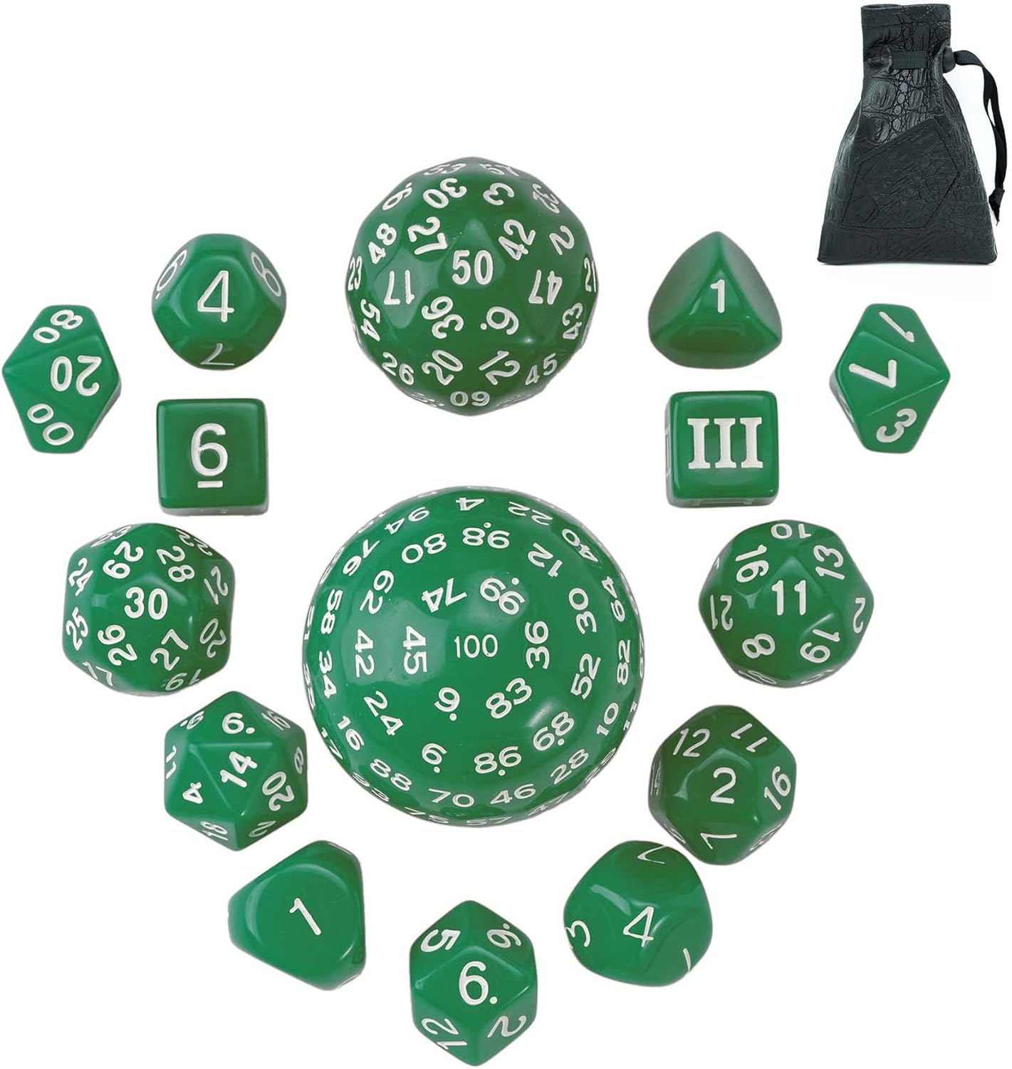 Amazon.com: Poludie 15 Pieces Complete Polyhedral DND Dice Set D3-D100 ...