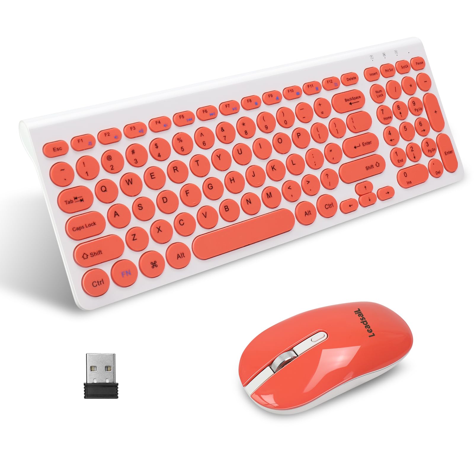LeadsaiL KF29 Wireless Keyboard and Mouse Set, Wireless USB Mouse and ...