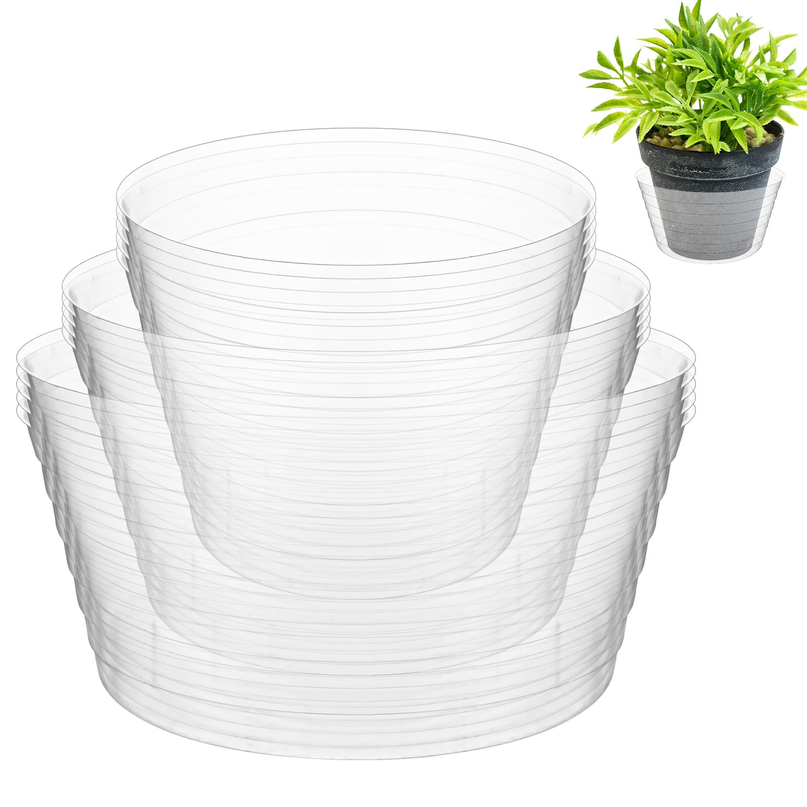 Amazon.com : Hoolerry Plastic Plant Saucer Clear Deep Drip Tray ...