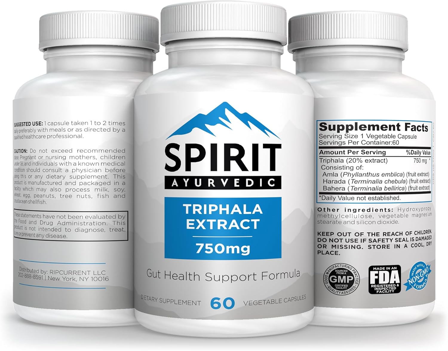 Amazon.com: Triphala Potent 750mg Extract Capsules - Gut Health Detox ...