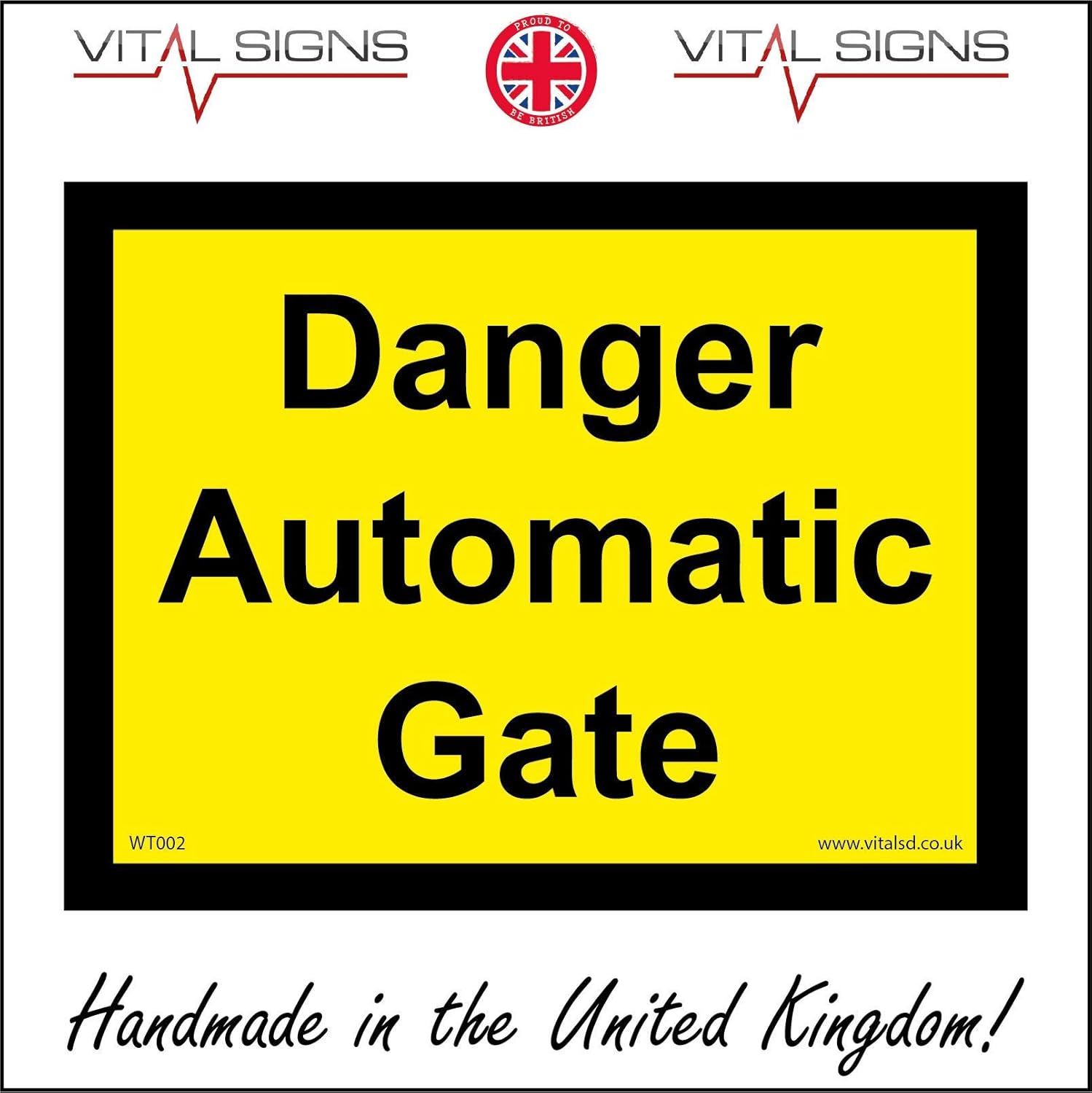 WT002 Danger Automatic Gate Sign keep clear close shut fence trapped ...