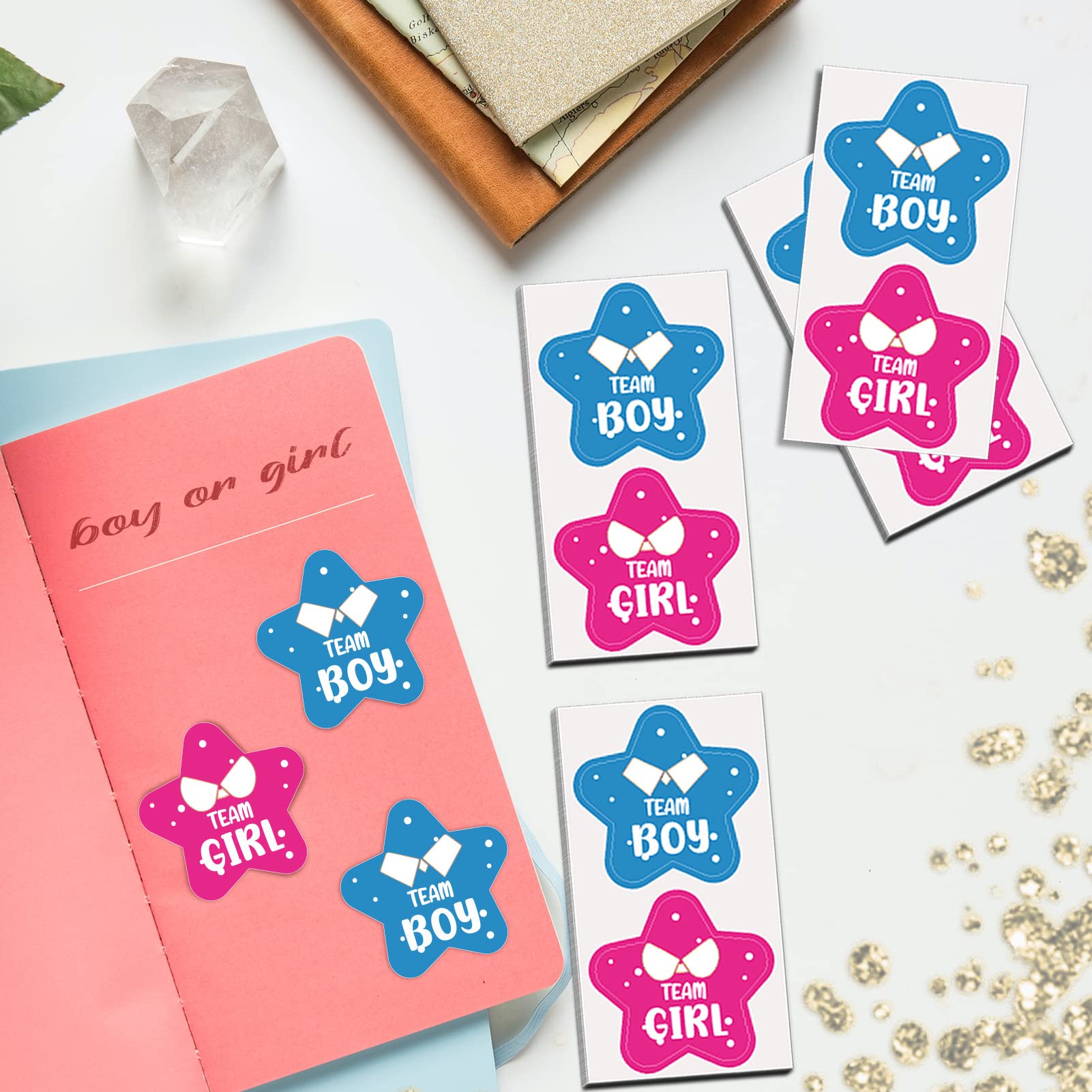 Snapklik.com : Gender Reveal Stickers 180 Pcs