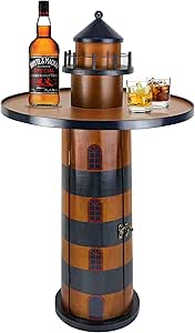 Amazon.com: SAILINGSTORY Wooden Lighthouse Nautical Round Coffee Table ...