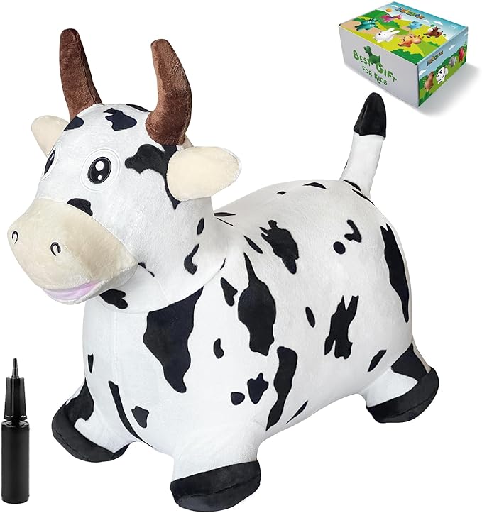 Amazon.com: HotMax Bouncy Cow Hopping Toy, Inflatable Plush Bouncing ...