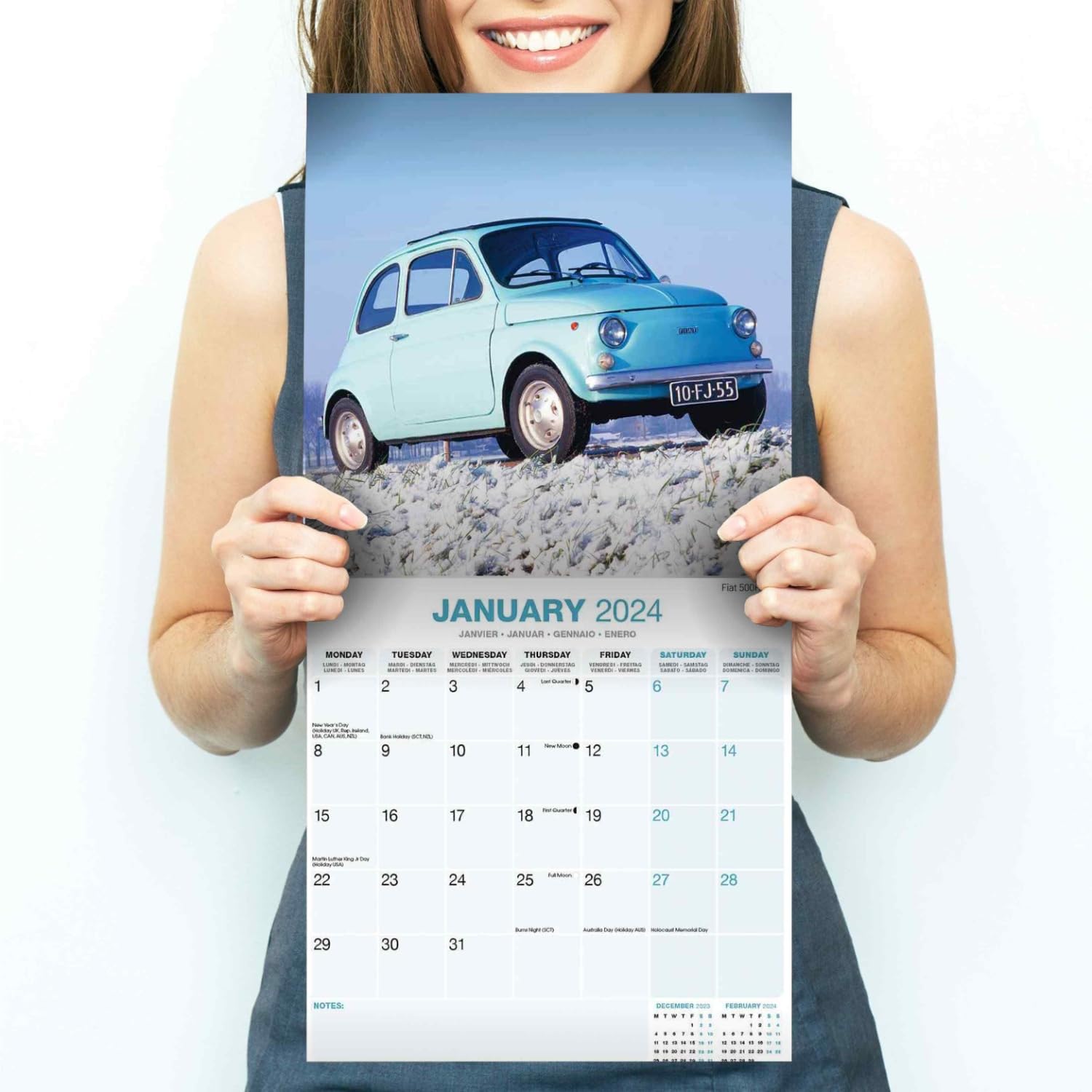 Snapklik.com : 2023 2024 Fiat 500 Calendar - Fiat 500 Monthly Wall ...