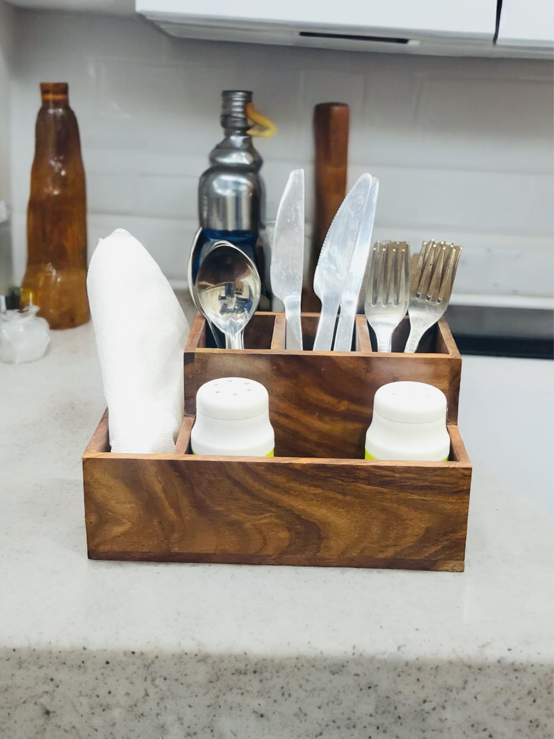 KESHA SPREE Wooden Fork and Knife Stand | Spoon Holder for Kitchen ...