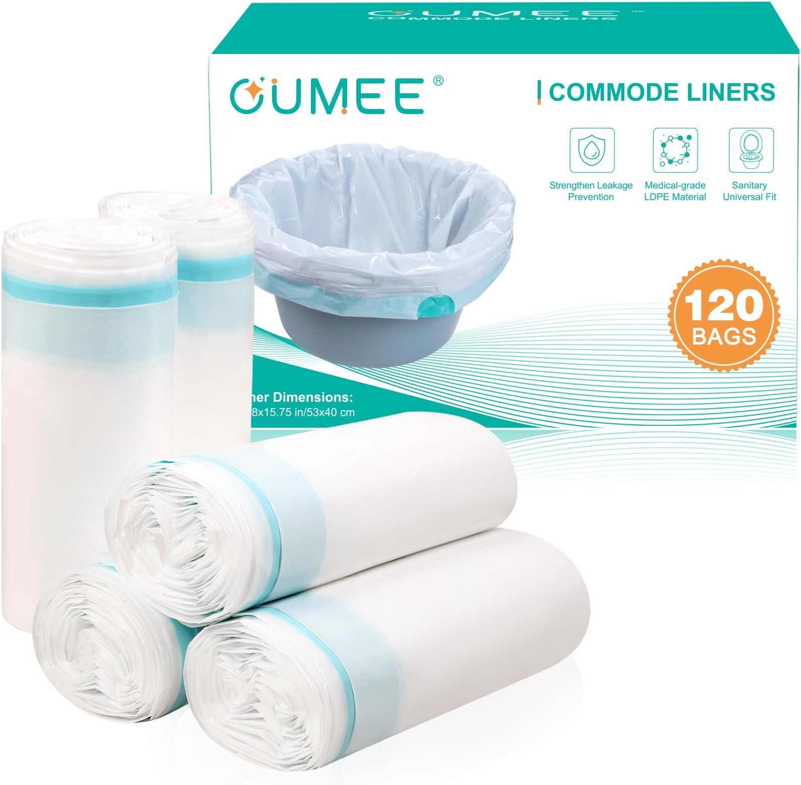 Amazon.com: Commode Liners for Bedside Portable Toilet Chair Bucket 120 ...