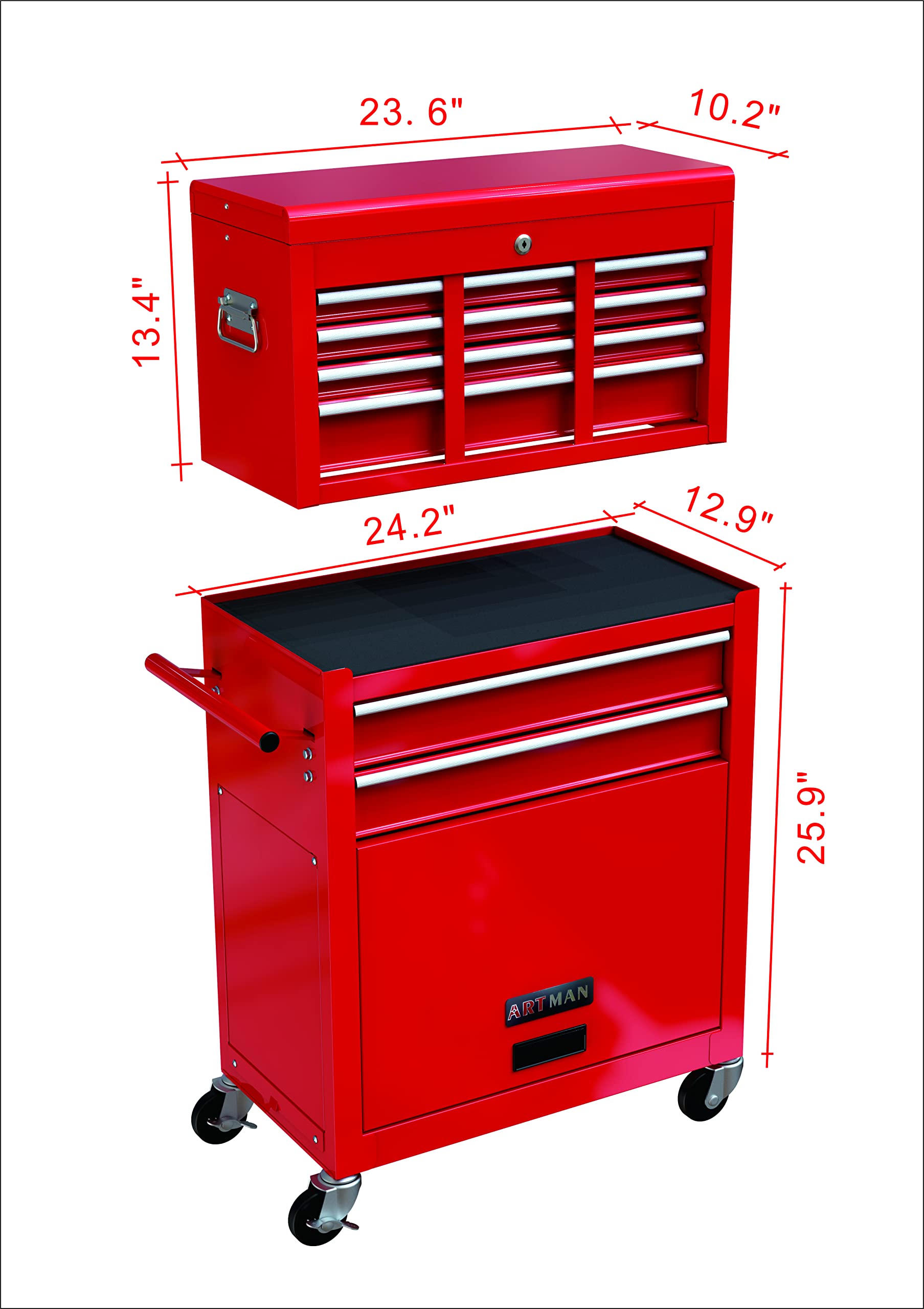 Snapklik.com : 8-Drawer Rolling Tool Chest On Wheels,Tool Storage ...
