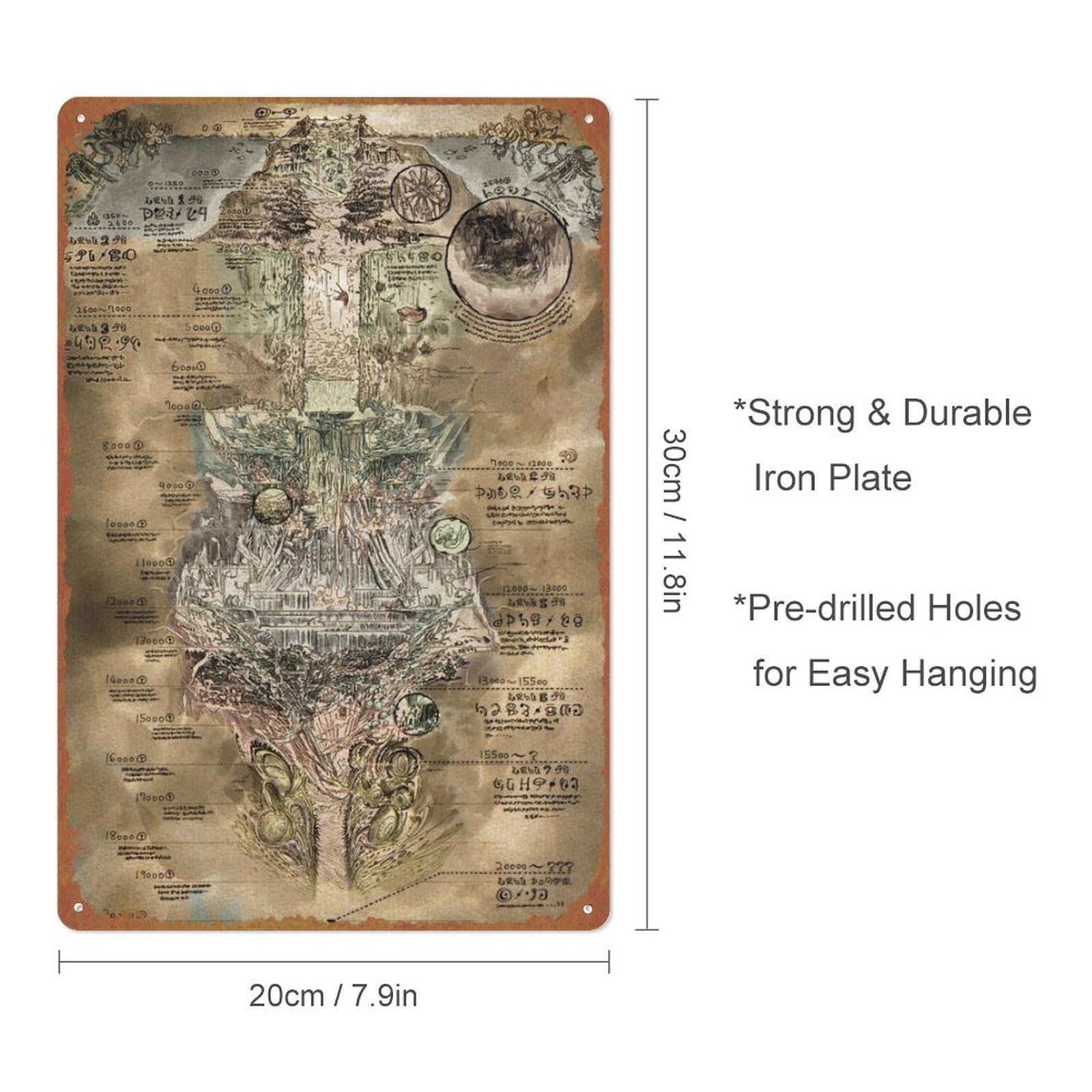 Snapklik.com : Made In Abyss Map Metal Tin Sign Hanging Retro Sign ...