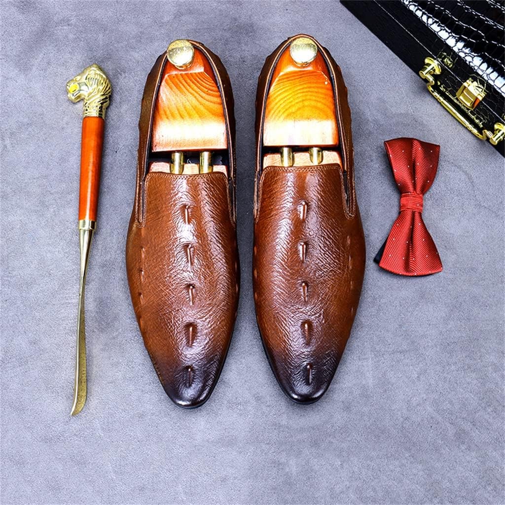 Amazon.com: Walnut Mens Shoes Office Leather Shoes British Business ...