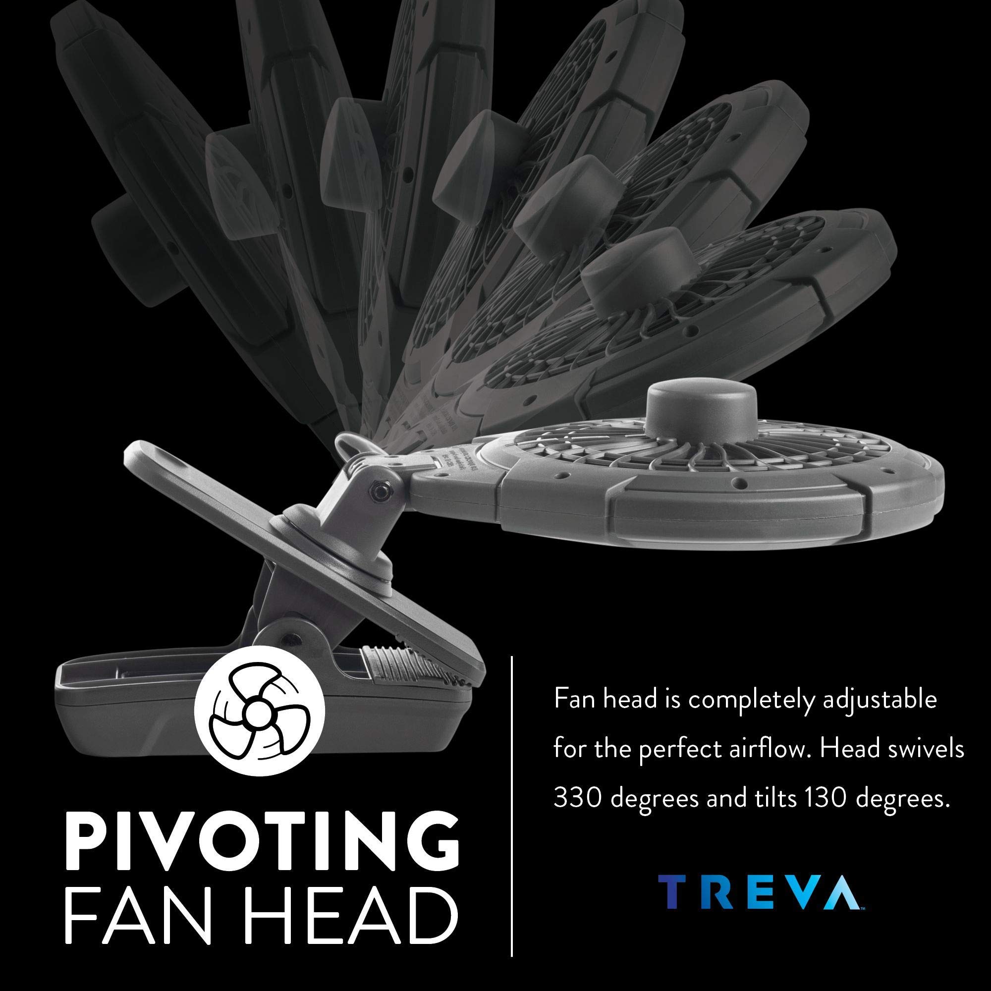 Buy Treva 5 Inch Battery Powered Clip Fan - Slim and Portable Cooling ...