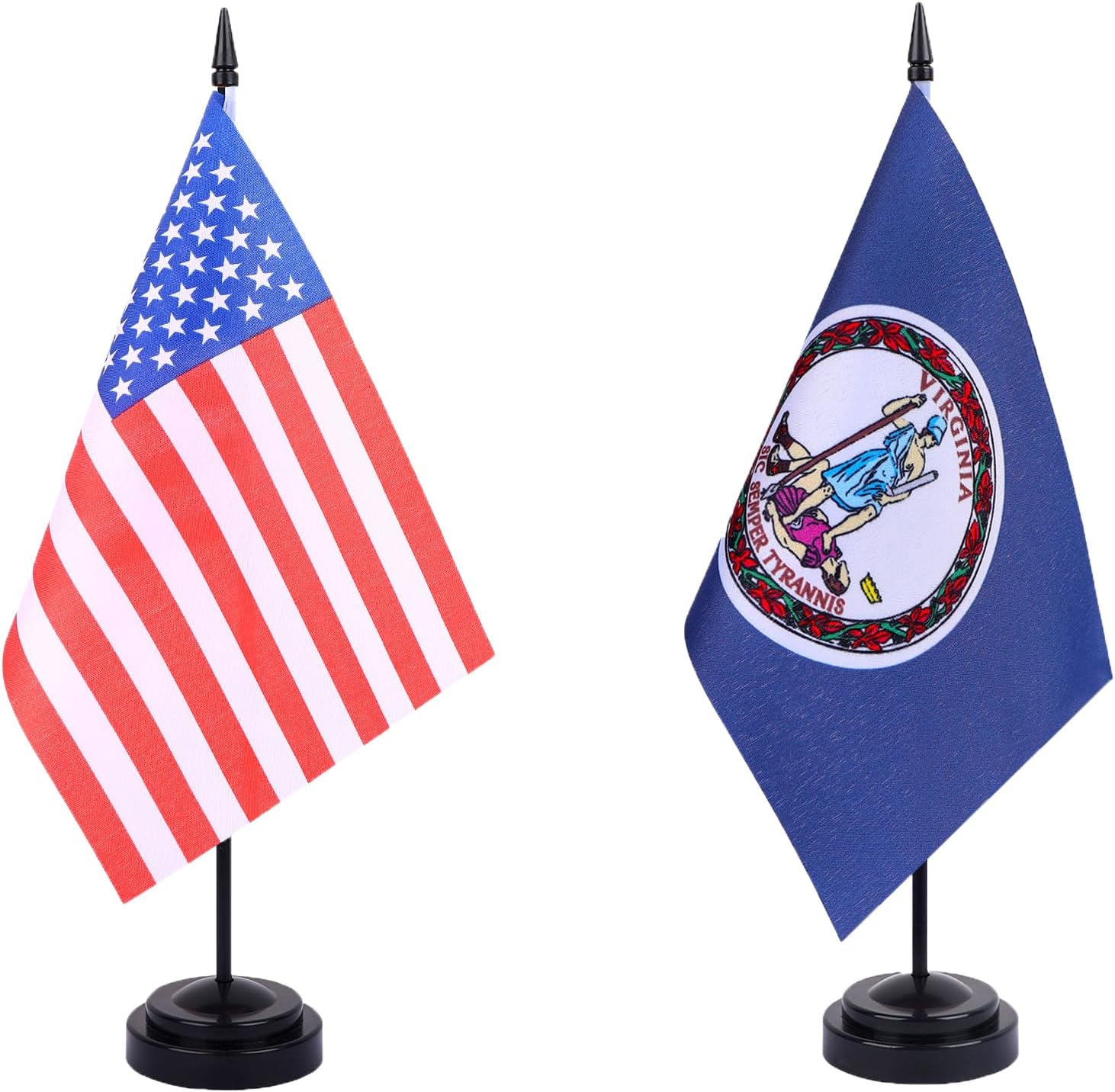 Amazon.com: WXTWK 2 Pack USA Virginia Flag Virginia State Desk Flag Set ...