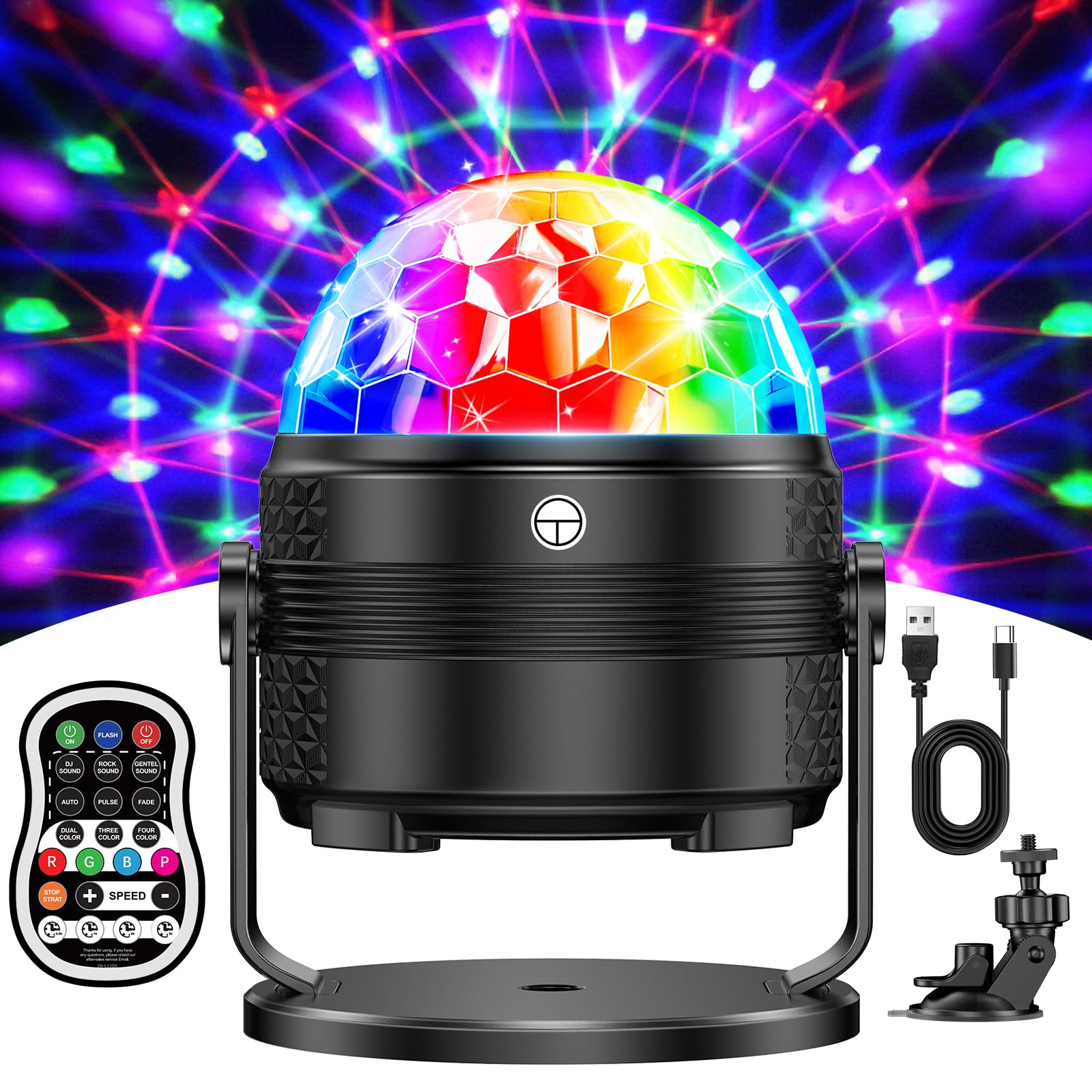 Tyonto RGBP discokugel Partylicht für Feier.15 Farben licht,Discolicht ...