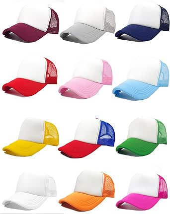 12 Pack Sublimation Hats for Men Blank Trucker Hats Bulk Snapback Mesh ...