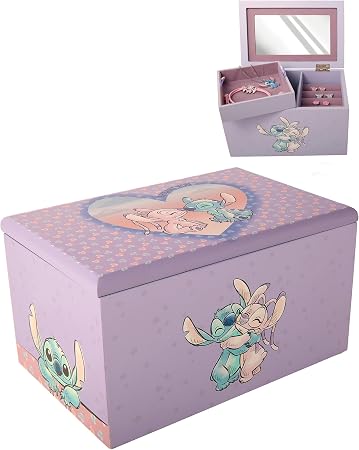 Amazon.com: Disney Stitch and Angel Jewelry Box with Tray Official ...