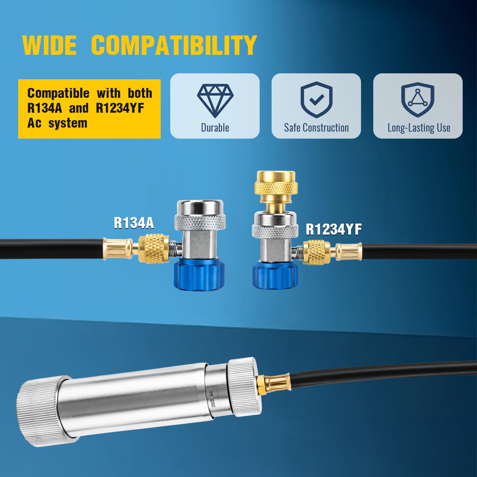 Snapklik.com : R134A R1234YF AC Oil Injector Tool AC Dye Injector Kit