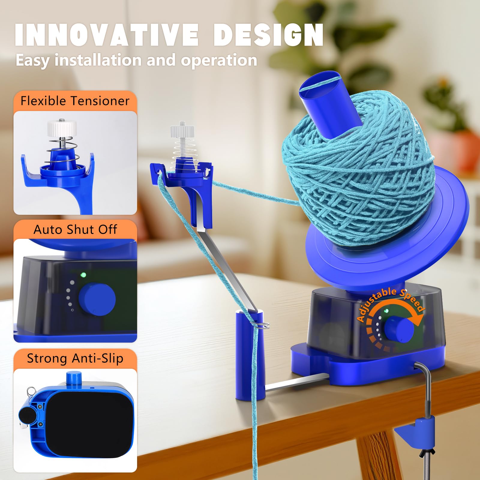 Snapklik.com : Yarn Winder Electric Yarn Ball Winder, 13 Oz Dual Strong ...