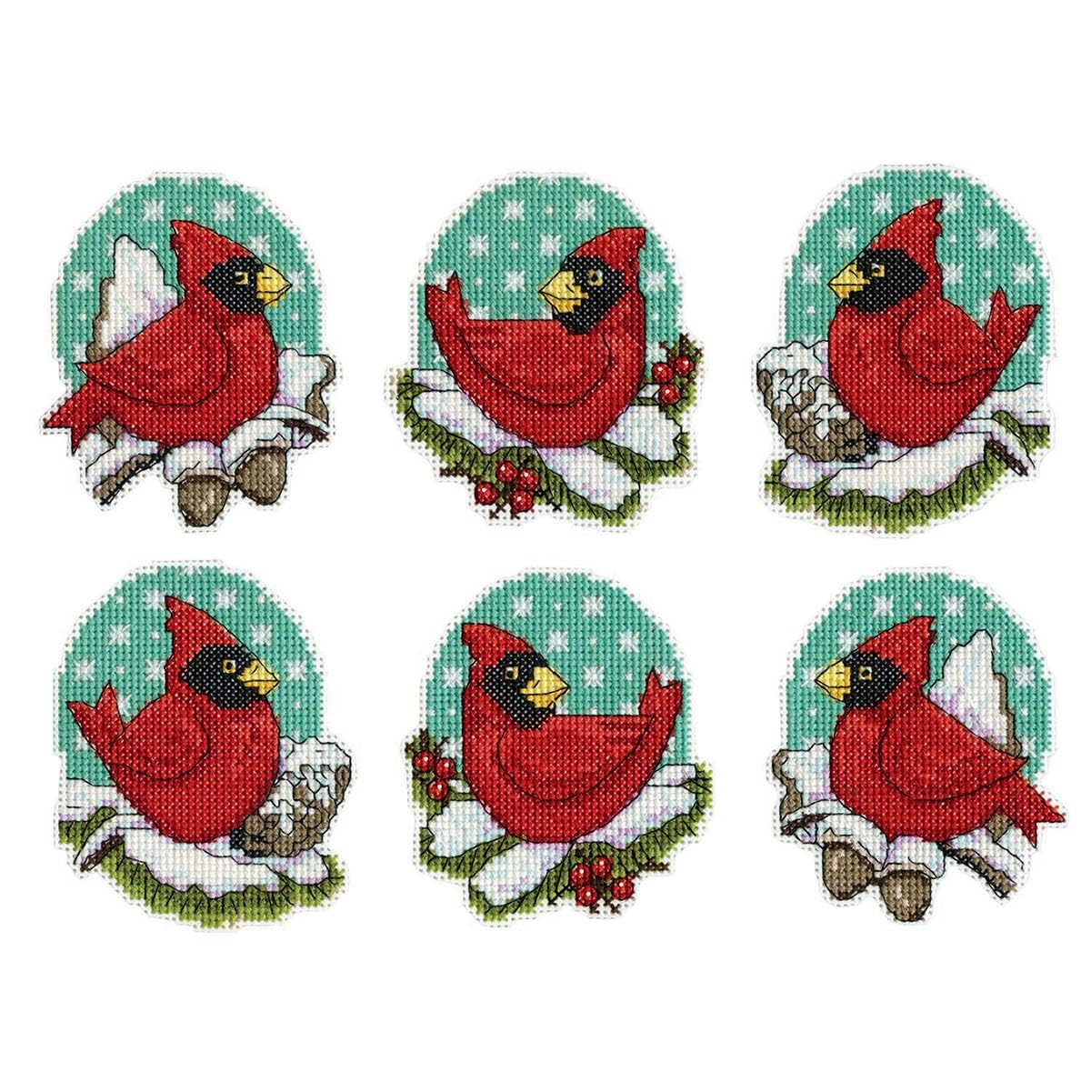 Amazon.com: Design Works Crafts Inc. Cardinals Counted Cross Stitch ...